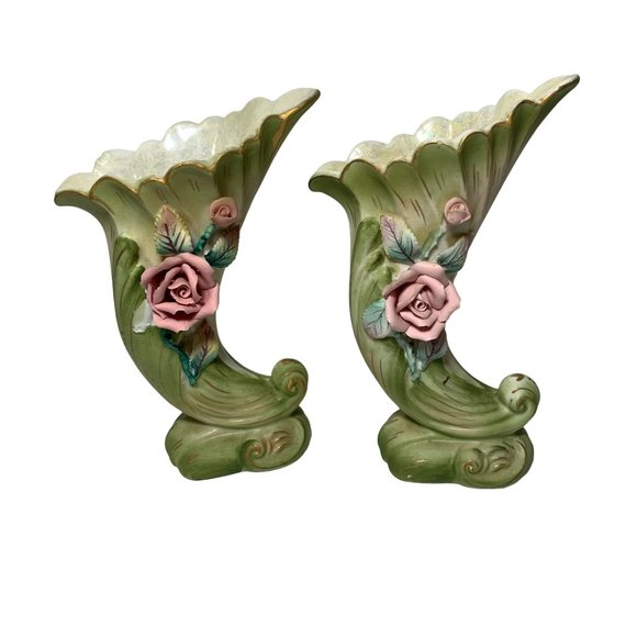 Lefton | Accents | Lefton Vintage Cornucopia Hand Painted Bisque ...
